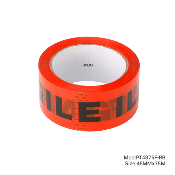 36 Rolls 48mmx75m Fragile Packaging Tapes Red/Black - Stanley Packaging