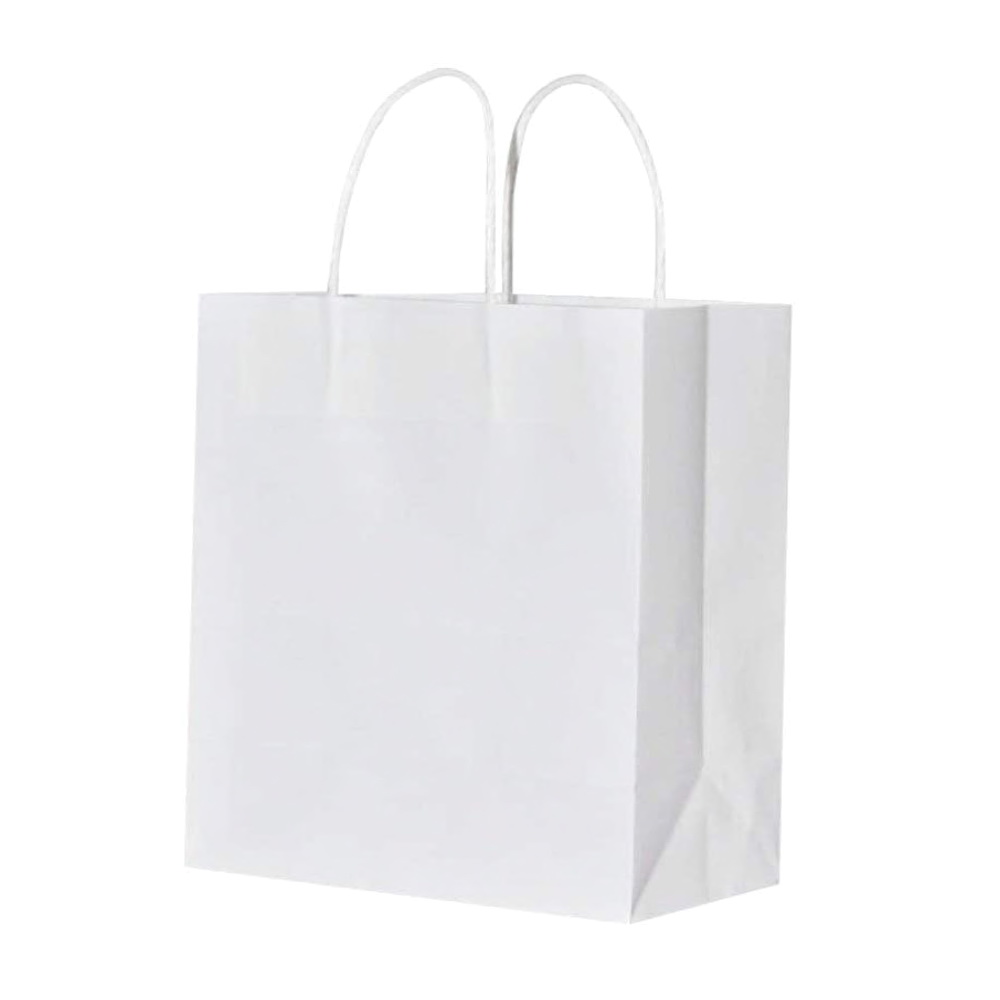 Buy 150pcs White Paper Twisted handle Bag 280x330+100mm Online ...