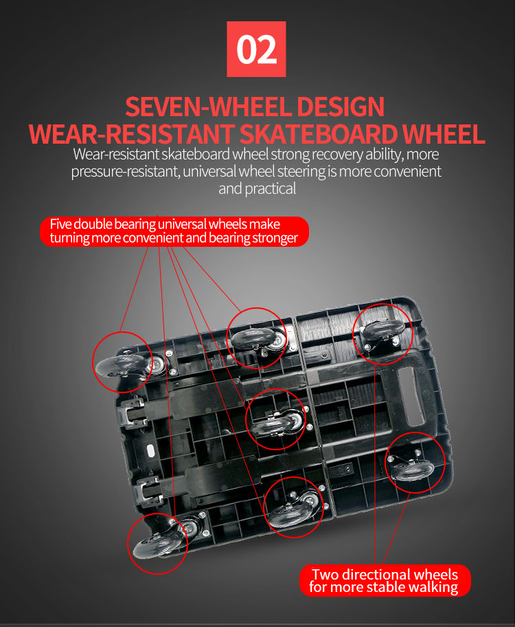 Foldable Platform Trolly 700 x 400mm 200KG 7 WHEELS - Stanley Packaging