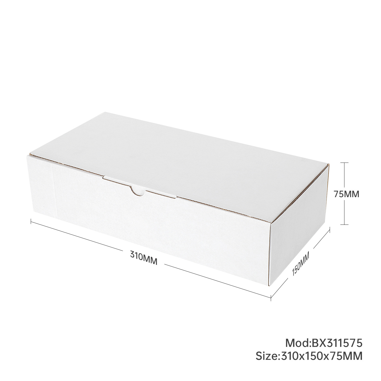 310x150x75mm Die-cut Mailing box White 100pcs - Stanley Packaging